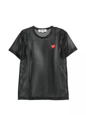 Play Comme Des Garcon Heart Patch Mesh T-shirt