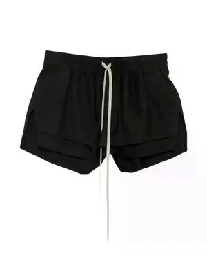 Rick Owens Tower Fog Boxers Drawstring Wool Shorts - Black