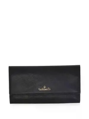 GIANNI CUCCUINI Logo-plaque Foldover Wallet - Black