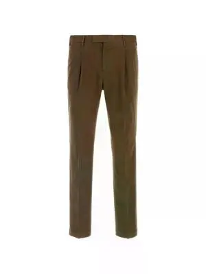 PT TORINO Pleated Slim-fit Trousers - Brown