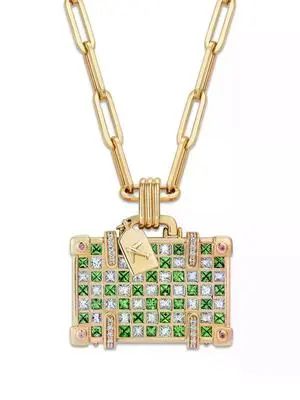NEVERNOT 14k Yellow Multi-stone Suitcase Pendant Necklace