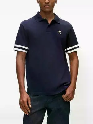 Karl Lagerfeld Ikon Striped-sleeve Cotton Polo Shirt