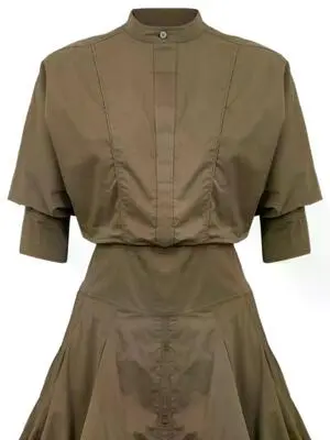Simkhai Effie Pleat-detail Shirt Dress - Brown