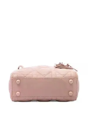 Dior 2019 Micro Ultra Matte Calfskin Cannage Lady Satchel - Pink