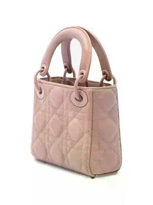 Dior Micro Ultra Matte Calfskin Cannage Lady Satchel - Pink