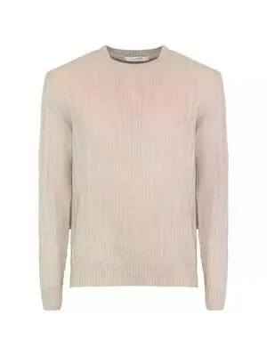 CRUCIANI Ribbed-knit Crew-neck Sweater - Neutrals
