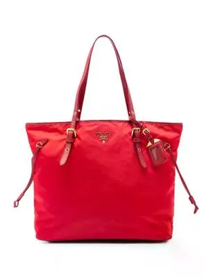 Prada 2013-2026 Saffiano Trimmed Tessuto Tote Bag