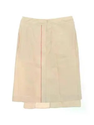 JIL SANDER Ivory Linen Wrap Skirt With Asymmetrical Hem