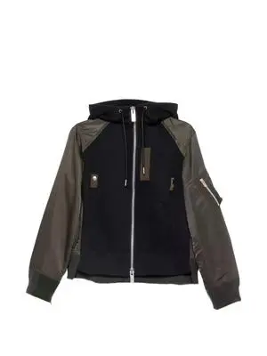 Sacai Panelled Hooded Zip-up Jacket