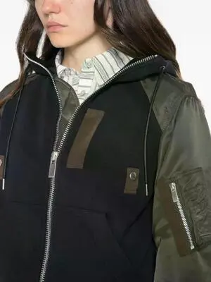 Sacai Panelled Hooded Zip-up Jacket