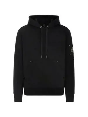 Moose Knuckles Hartsfield Logo-patch Hoodie - Black