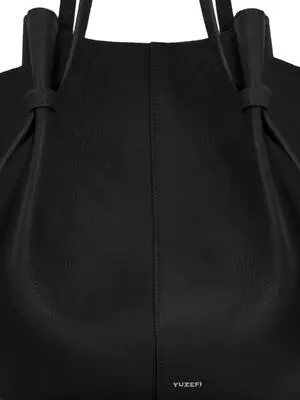 Yuzefi Large Mochi Pebble-grain Leather Tote Bag - Black
