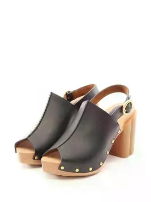 Stella McCartney Daisy Stud Embellished Peep Toe Slingback Sandals