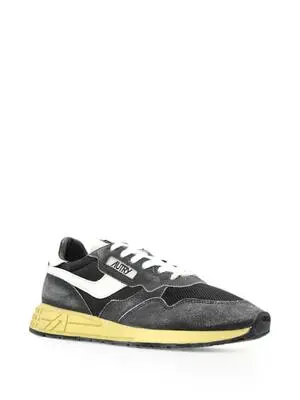 AUTRY Reelwind Low Sneakers In Nylon And Suede - Black