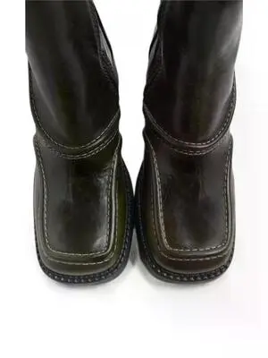 MIISTA Malene Leather Contrast-stitched Boots