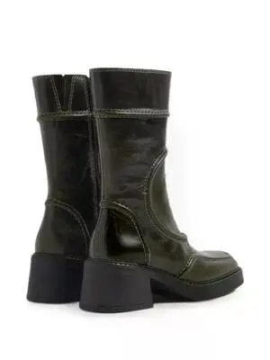 MIISTA Malene Leather Contrast-stitched Boots