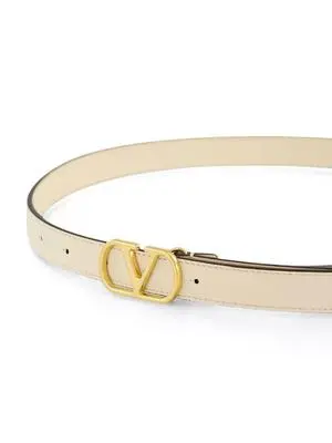 Valentino Garavani Vlogo Signature Leather Belt - Neutrals