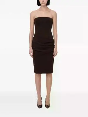Alex Perry Strapless Draped Mid-length Dress