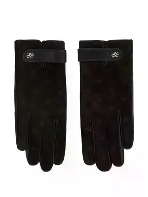 Karl Lagerfeld K/autograph Suede Gloves - Black