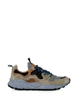 FLOWER MOUNTAIN Yamano 3 Panelled Suede Sneakers - Neutrals
