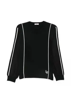Liu Jo Contrast Stripe Fine Knit Sweatshirt
