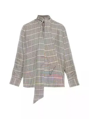 Munthe Check-pattern Tie-neck Long-sleeve Shirt