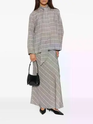 Munthe Check-pattern Tie-neck Long-sleeve Shirt