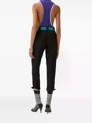 Versace Grain De Poudre Wool Trousers With Medusa Hardware