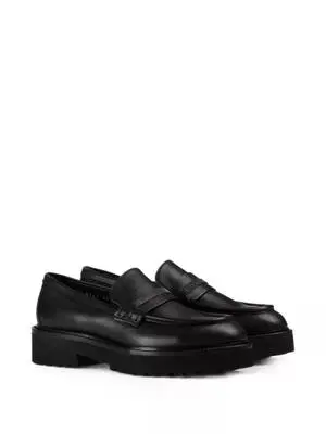 DOUCAL'S Micro-stud Detail Leather Loafers