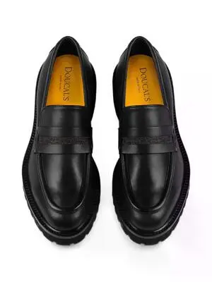 DOUCAL'S Micro-stud Detail Leather Loafers