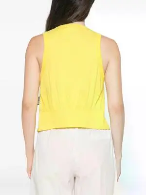 Versace Draped Logo Print Sleeveless Top