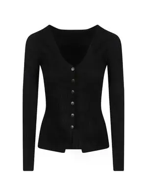 DONDUP Ribbed-knit V-neck Cardigan