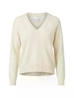 SA SU PHI Raglan-sleeve V-neck Sweater - Neutrals
