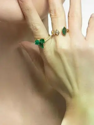 Shay Emerald And Diamond Cluster Ring