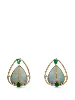 DENISE CASSOU Opal And Emerald Earrings - Gold