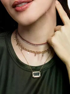 Shay 18k Rose Gold Diamond Pavé Curb Chain Necklace