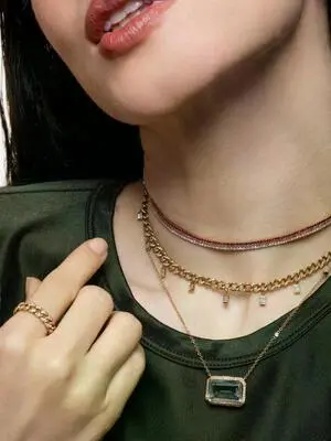 Shay 18k Rose Gold Diamond Pavé Curb Chain Necklace