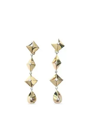 ALETTO BROTHERS 18k Yellow Diamond Pyramid Drop Earrings - Gold