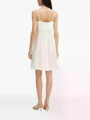 GAUDI V-neck Flared Mini Dress - White