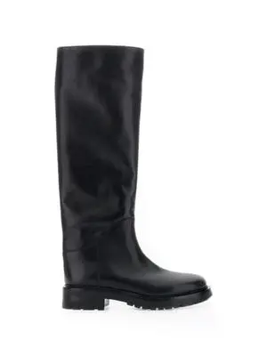 STRATEGIA SHOES Marengo Leather Knee-high Boots - Black