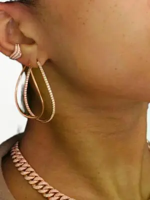 ANITA KO Diamond Twisted Hoop Earrings