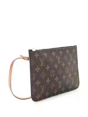 LOUIS VUITTON Neverfull Pochette Monogram Canvas Large Pouch - Brown