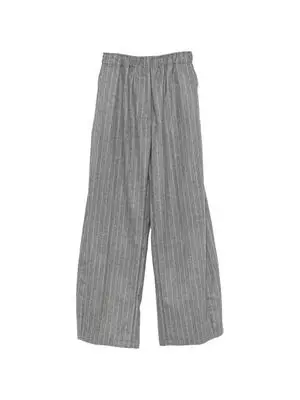 THELATEST Pinstripe Wide-leg Trousers - Grey