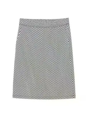 BETTY BARCLAY Geometric Print Pencil Mini Skirt - White