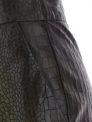 Federica Tosi Croc-effect Leather Wide-leg Trousers