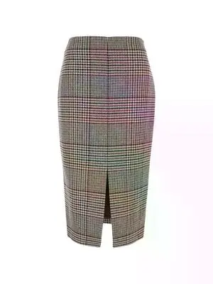 Federica Tosi Check-pattern Rear-slit Midi Skirt