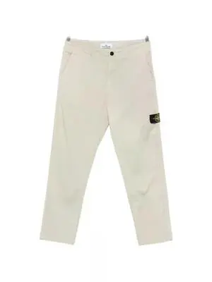 Stone Island Logo Patch Straight-leg Trousers - Neutrals