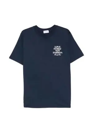 FAMILY FIRST Crewneck Letering-print T-shirt