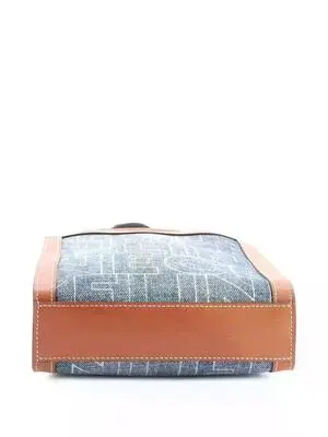 Celine Vertical Cabas Printed Denim With Leather Mini Tote Bag