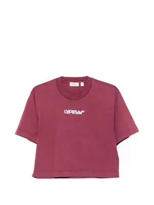 Off-White Cropped Logo T-shirt - Purple